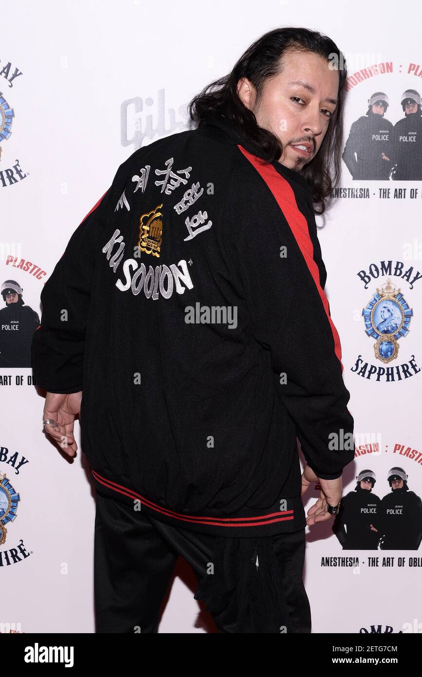 Actor Carlos Ramirez attends artist Plastic Jesus gallery opening at ...