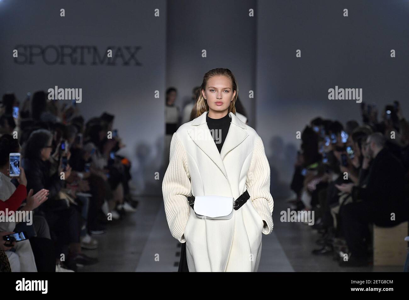A model walks on the runway during the Sportmax Fashion Show at FW17 ...