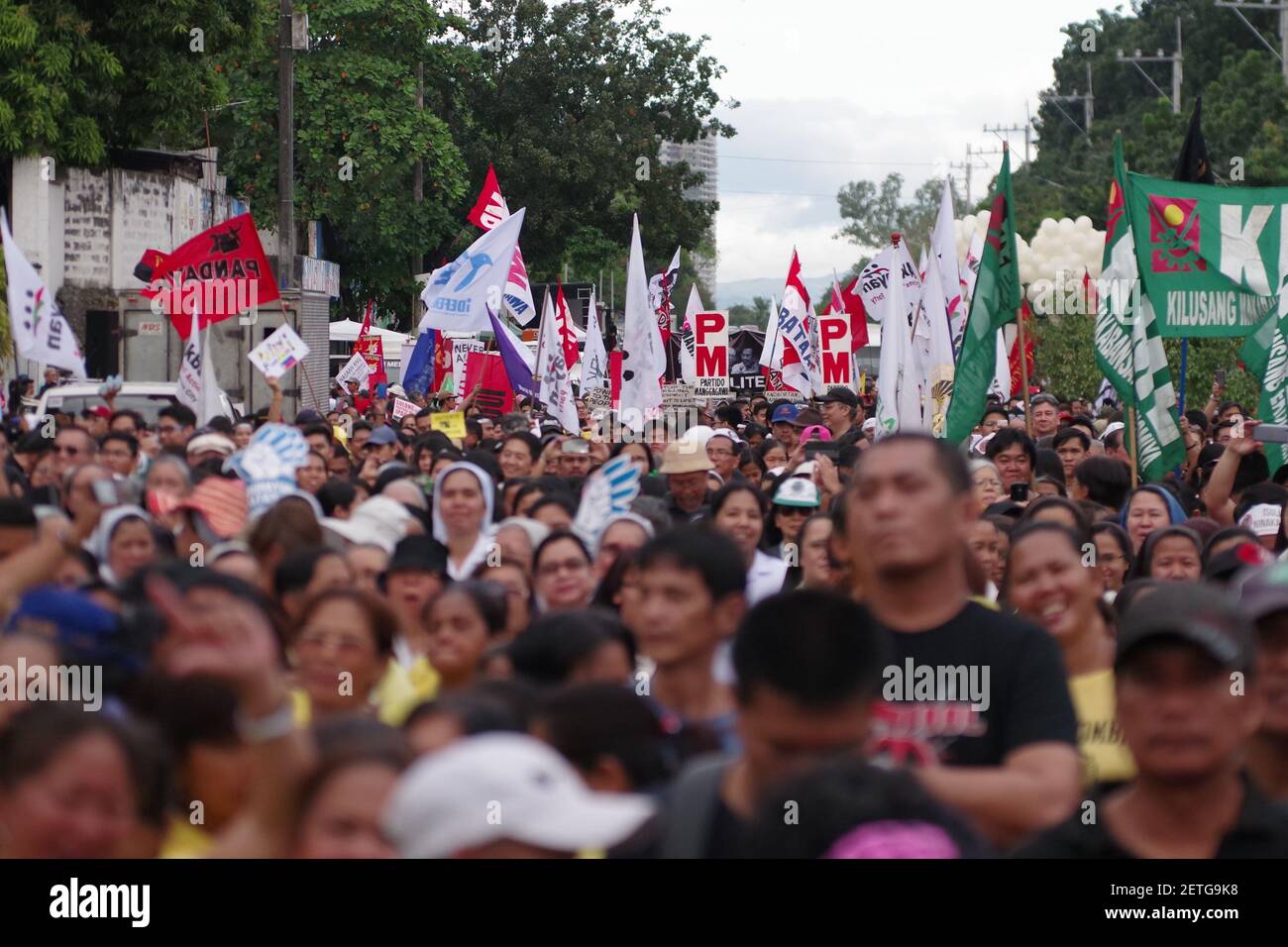 Protesters gather at People Power Monument in EDSA to celebrate the ...
