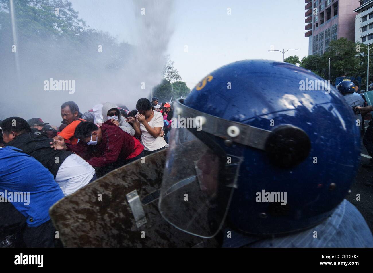 Various militant groups clash with anti-riot dispersal team of PNP in ...