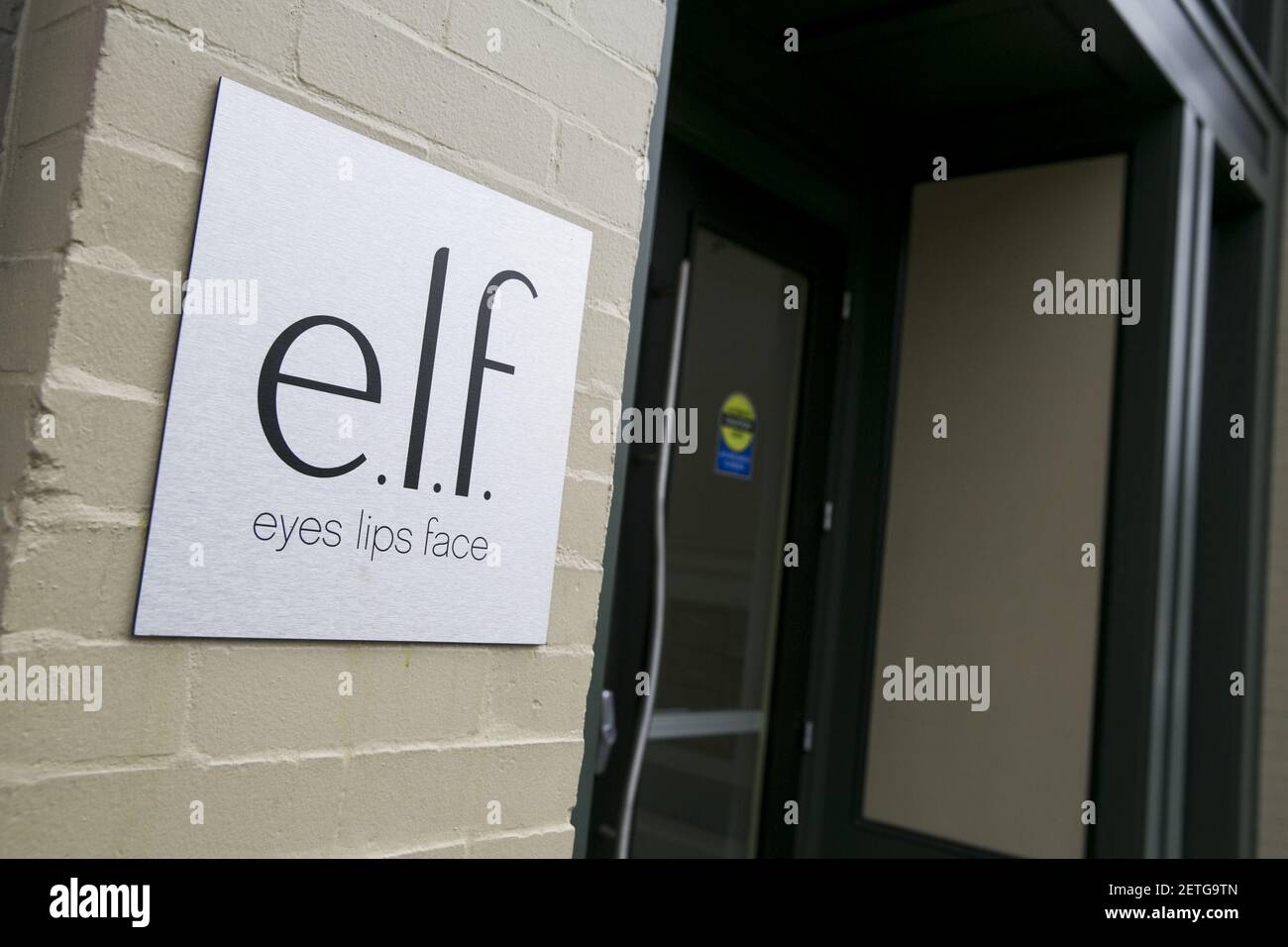 A logo sign outside of the headquarters of Eyes Lips Face, also known ...