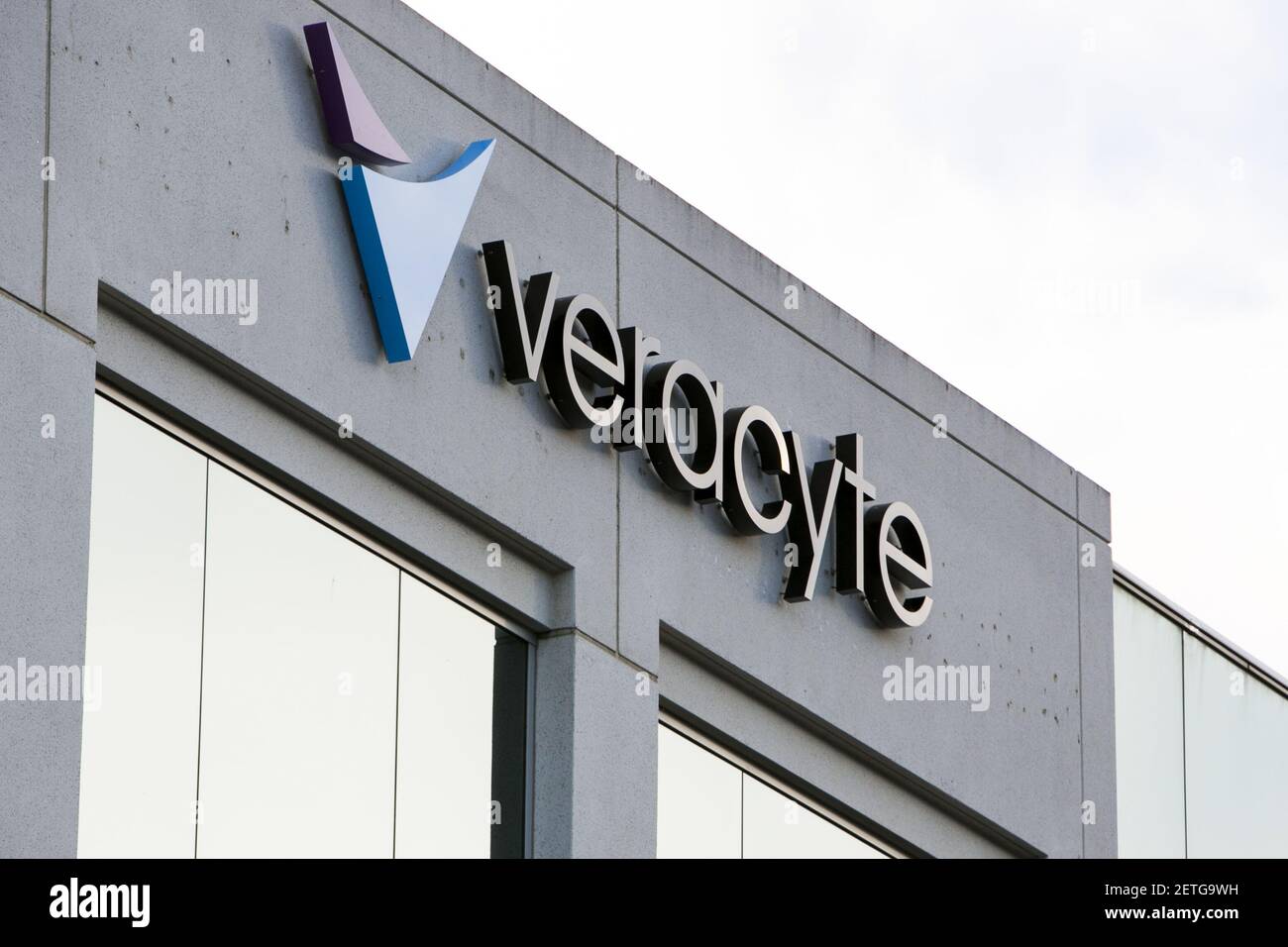 A logo sign outside of the headquarters of Veracyte in South San ...