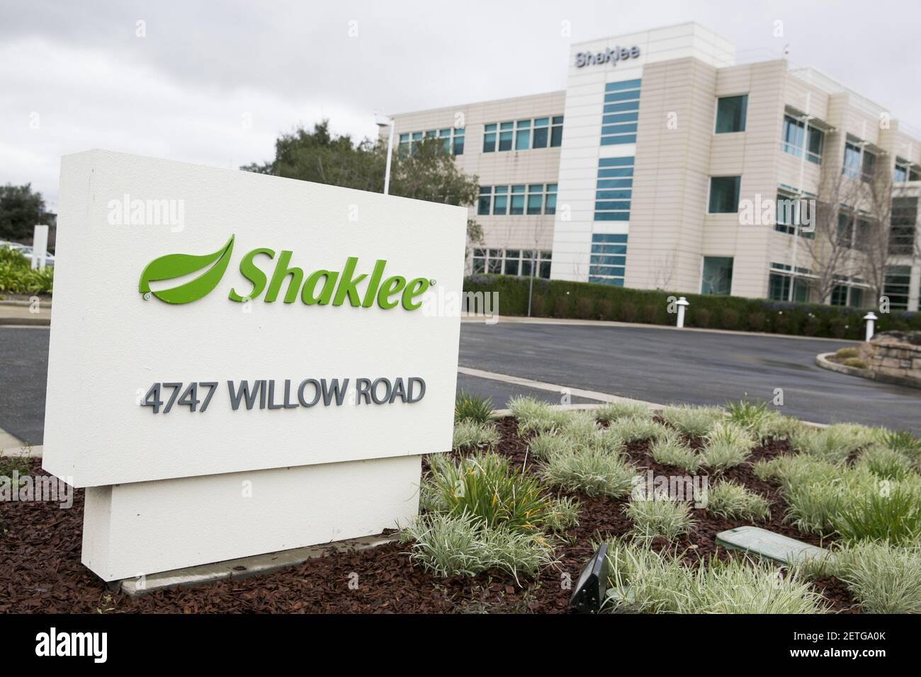 A logo sign outside of the headquarters of the Shaklee Corporation in ...