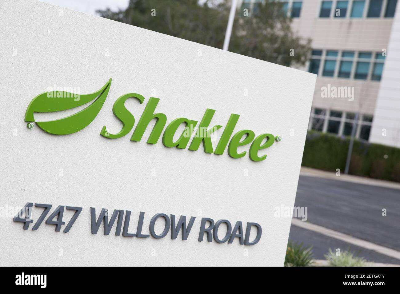 A logo sign outside of the headquarters of the Shaklee Corporation in ...