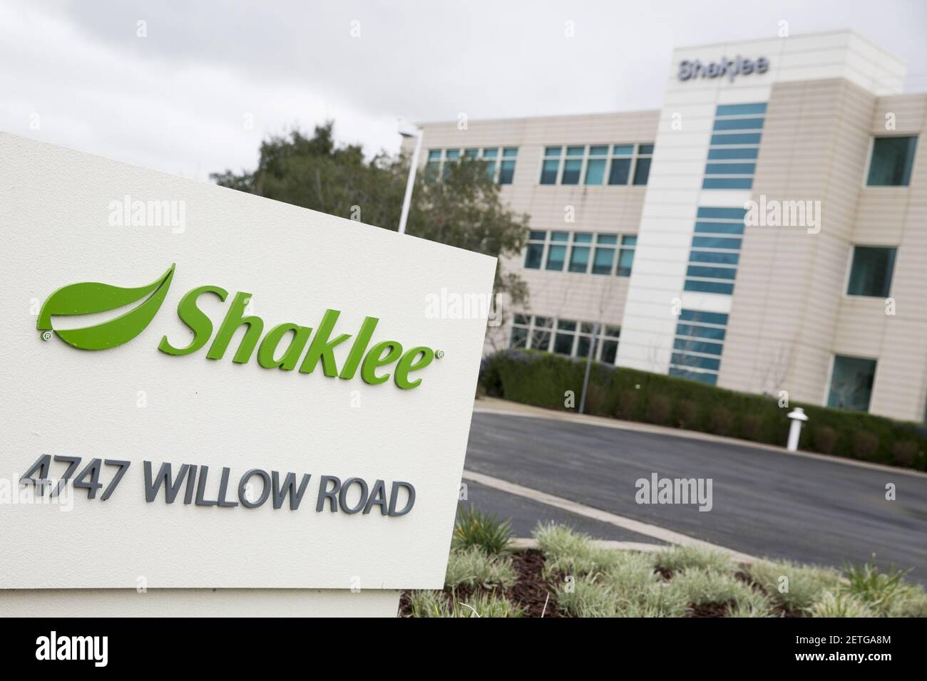 A logo sign outside of the headquarters of the Shaklee Corporation in ...