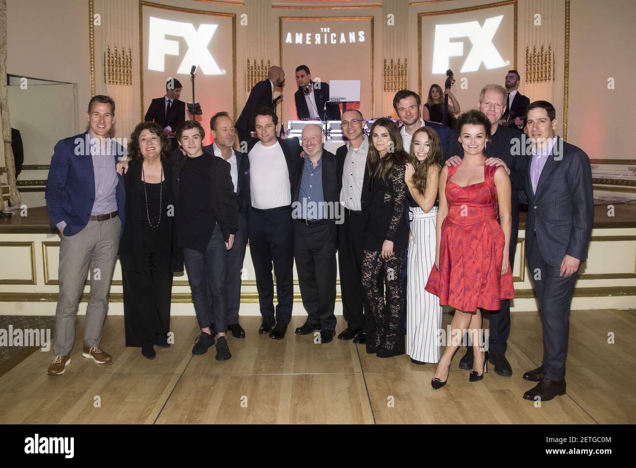 NEW YORK - FEBRUARY 25: MArgo Martindale, Matthew Rhys, John Landgraf ...