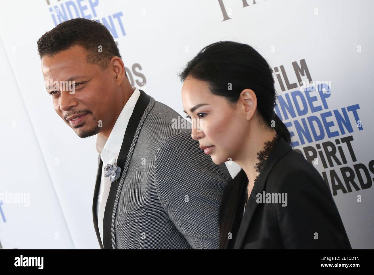 Terrence Howard and Miranda Pak at the 2017 Film Independent Spirit ...