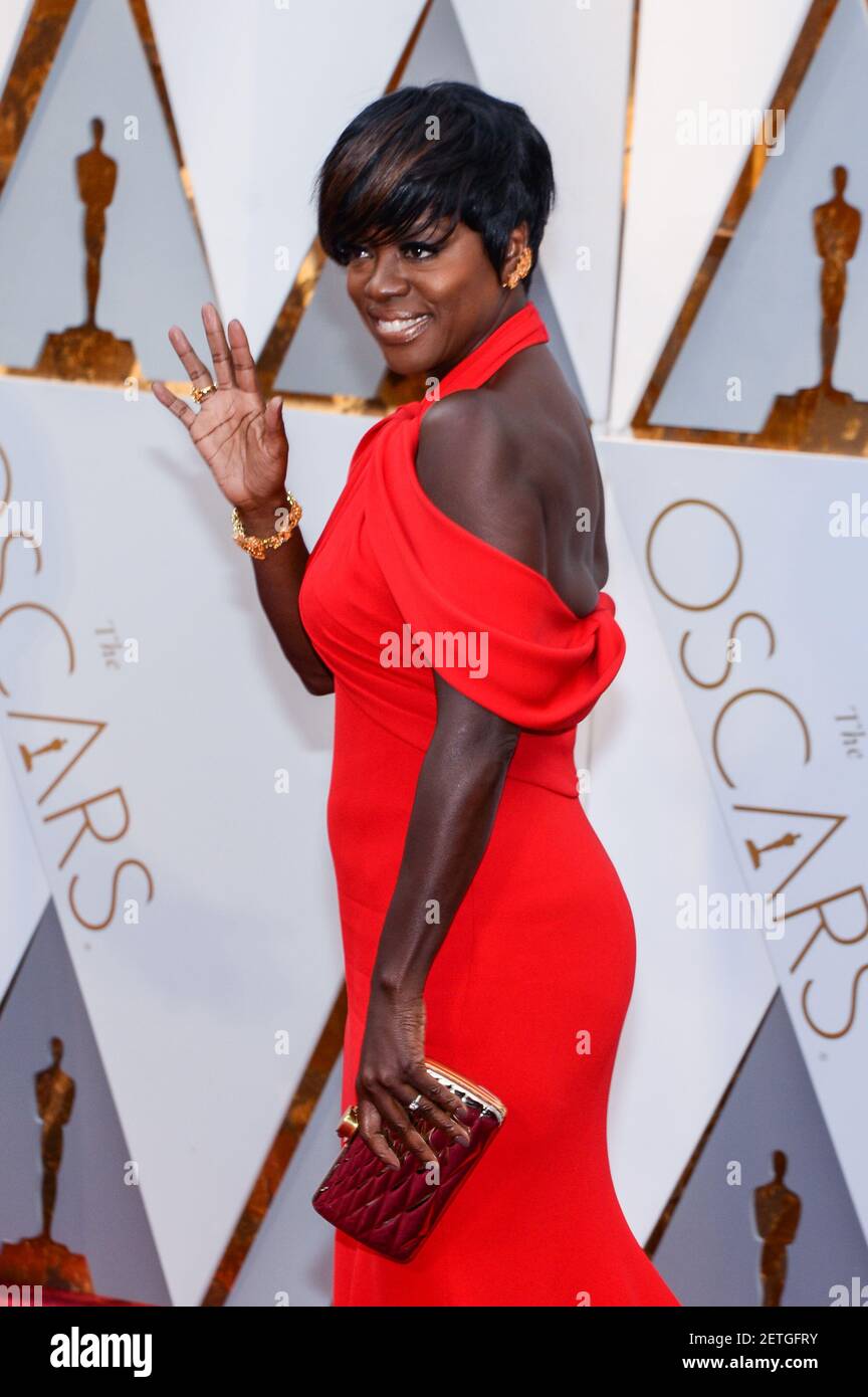 Viola Davis walking the red carpet during the 89th Academy Awards ...