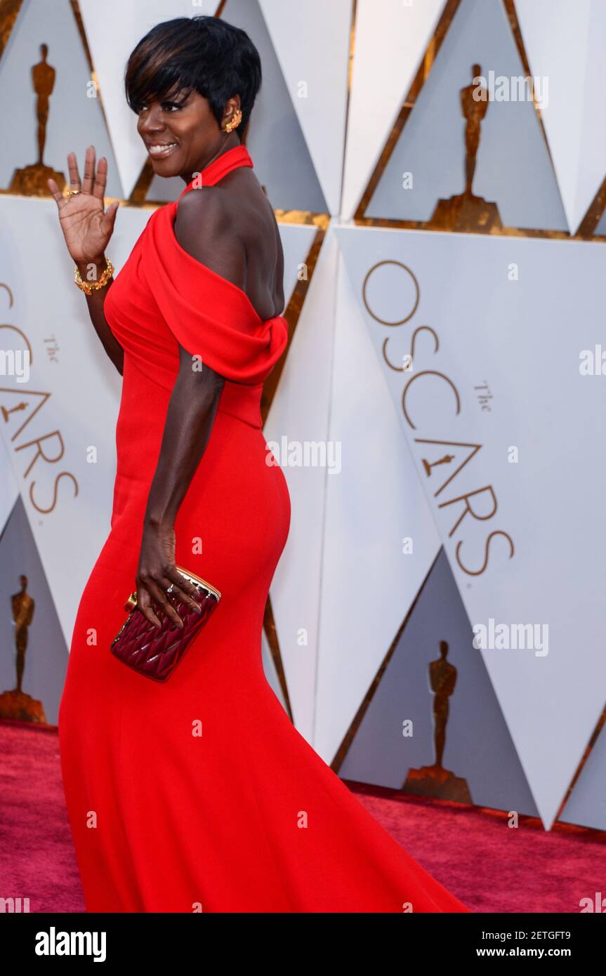Viola Davis walking the red carpet during the 89th Academy Awards ...