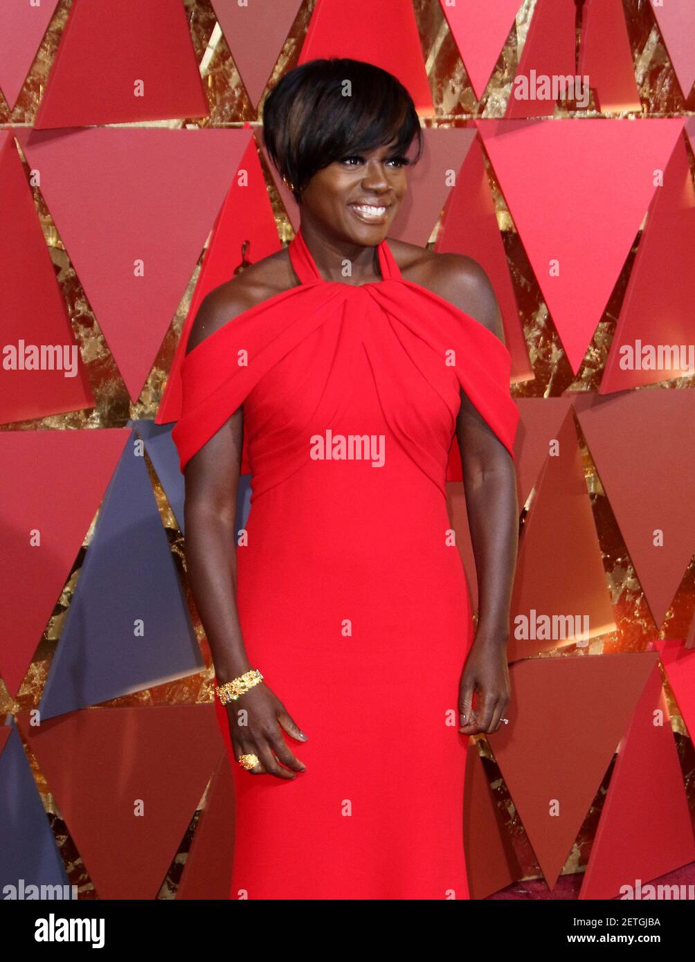 Viola Davis walking on the red carpet during the 89th Academy Awards ...
