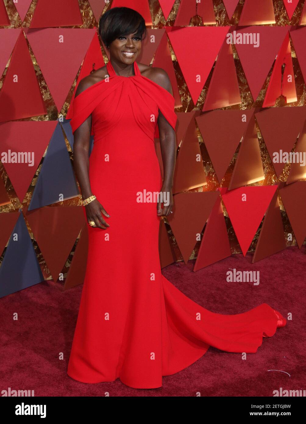 Viola Davis walking on the red carpet during the 89th Academy Awards ...