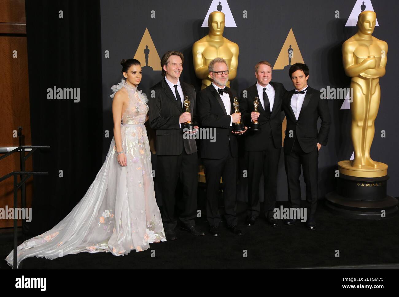 (L-R) Actor Hailee Steinfeld, co-directors Byron Howard and Rich Moore ...