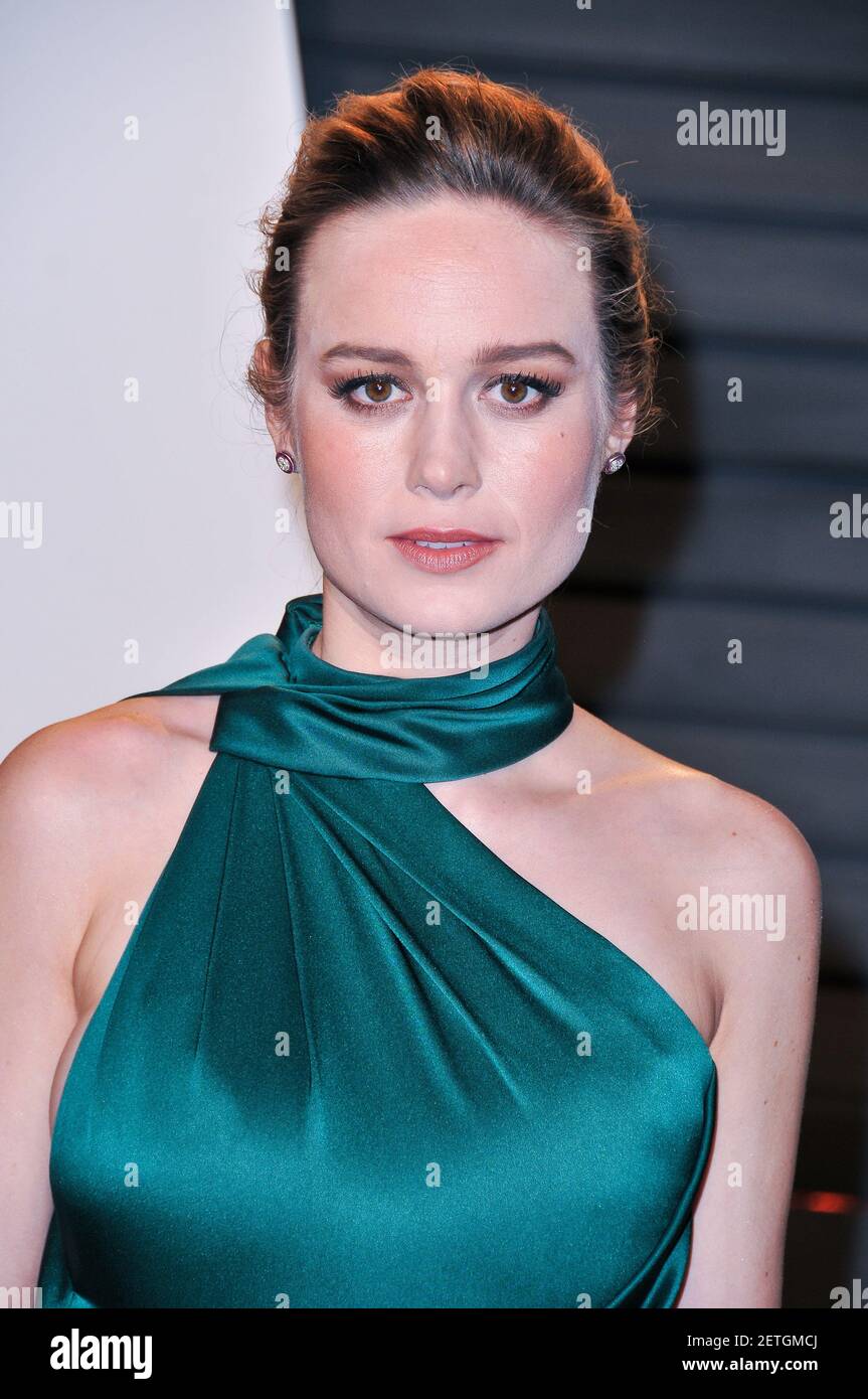 Brie Larson walking the red carpet at the 2017 Vanity Fair Oscar Party ...
