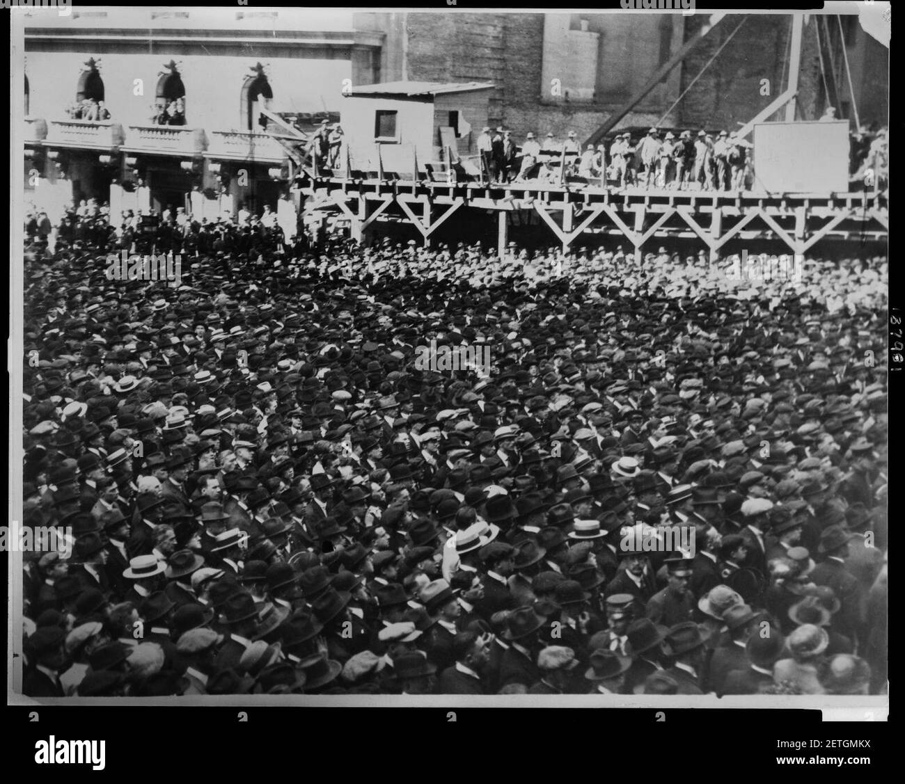 Photograph of group on bridge taken 6 minutes after explosion Stock ...