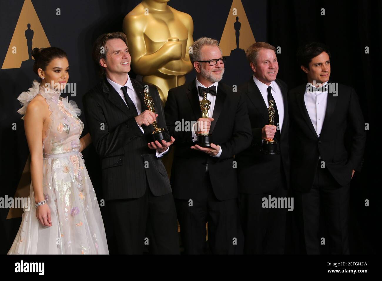 (L-R) Actor Hailee Steinfeld, co-directors Byron Howard and Rich Moore ...