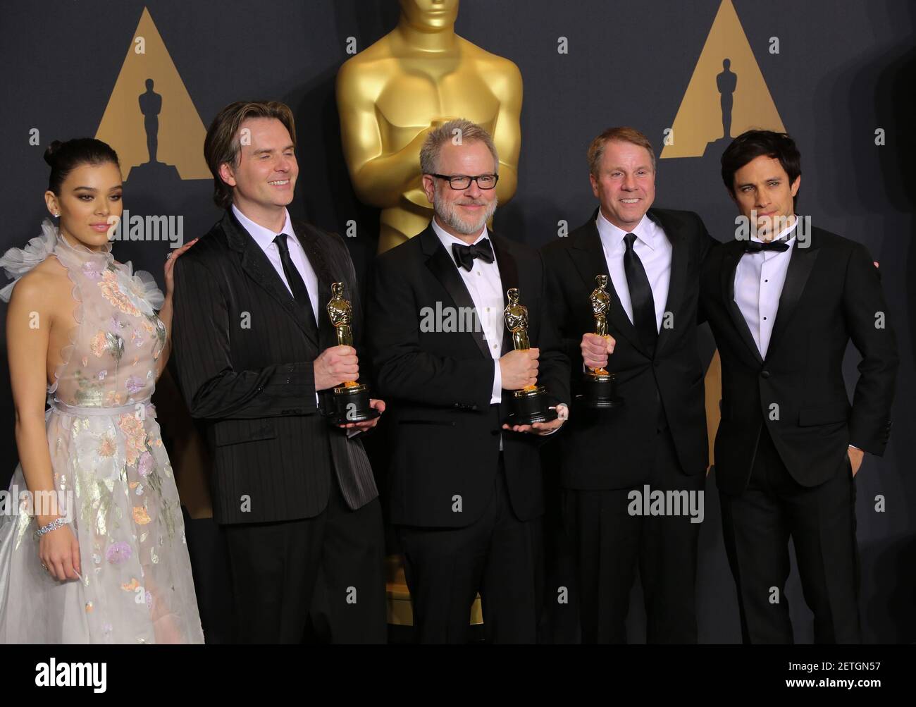 (L-R) Actor Hailee Steinfeld, co-directors Byron Howard and Rich Moore ...