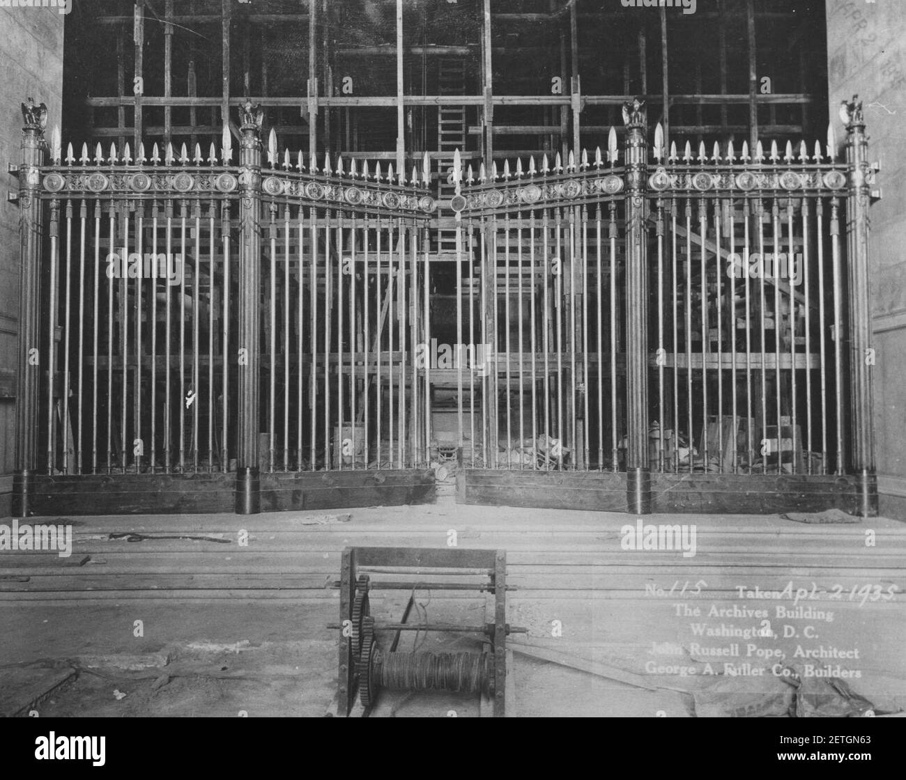 Photograph of Installation of the Gates to the Rotunda of the National ...