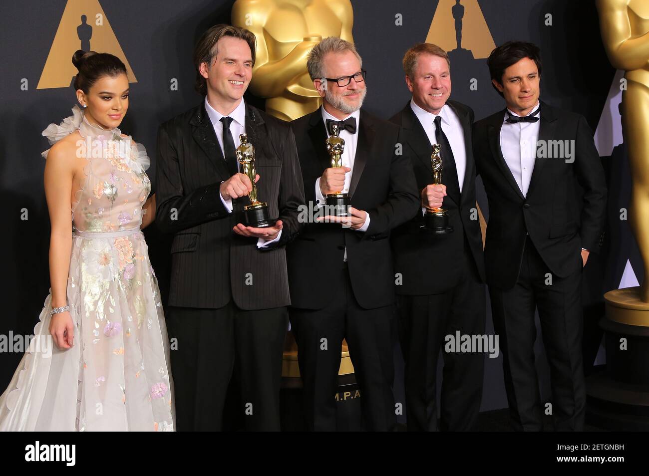 (L-R) Actor Hailee Steinfeld, co-directors Byron Howard and Rich Moore ...