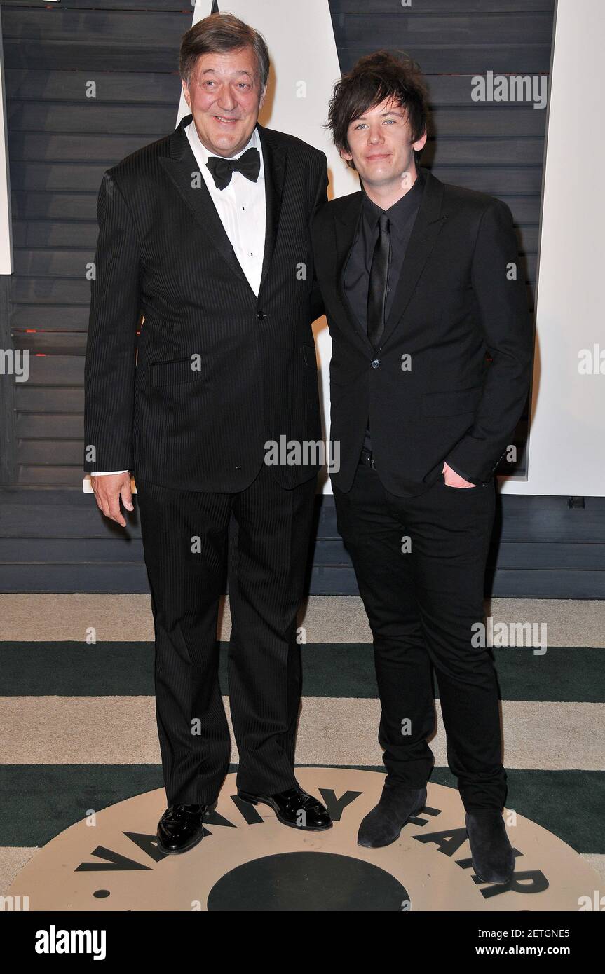 (L-R) Stephen Fry and Elliott Spencer arriving at the 2017 Vanity Fair ...