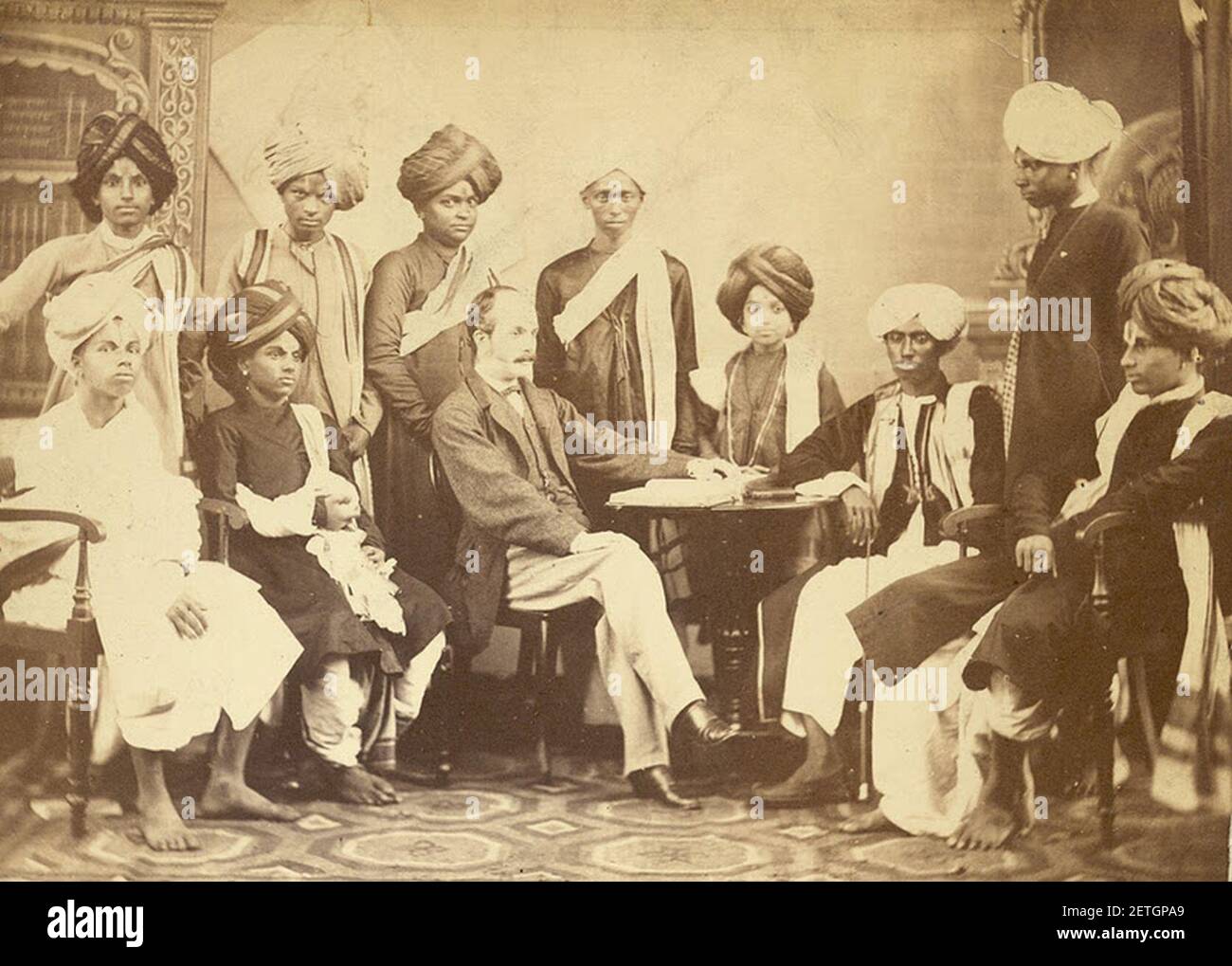 Photograph of pupils from the matriculation class at Bangalore High ...