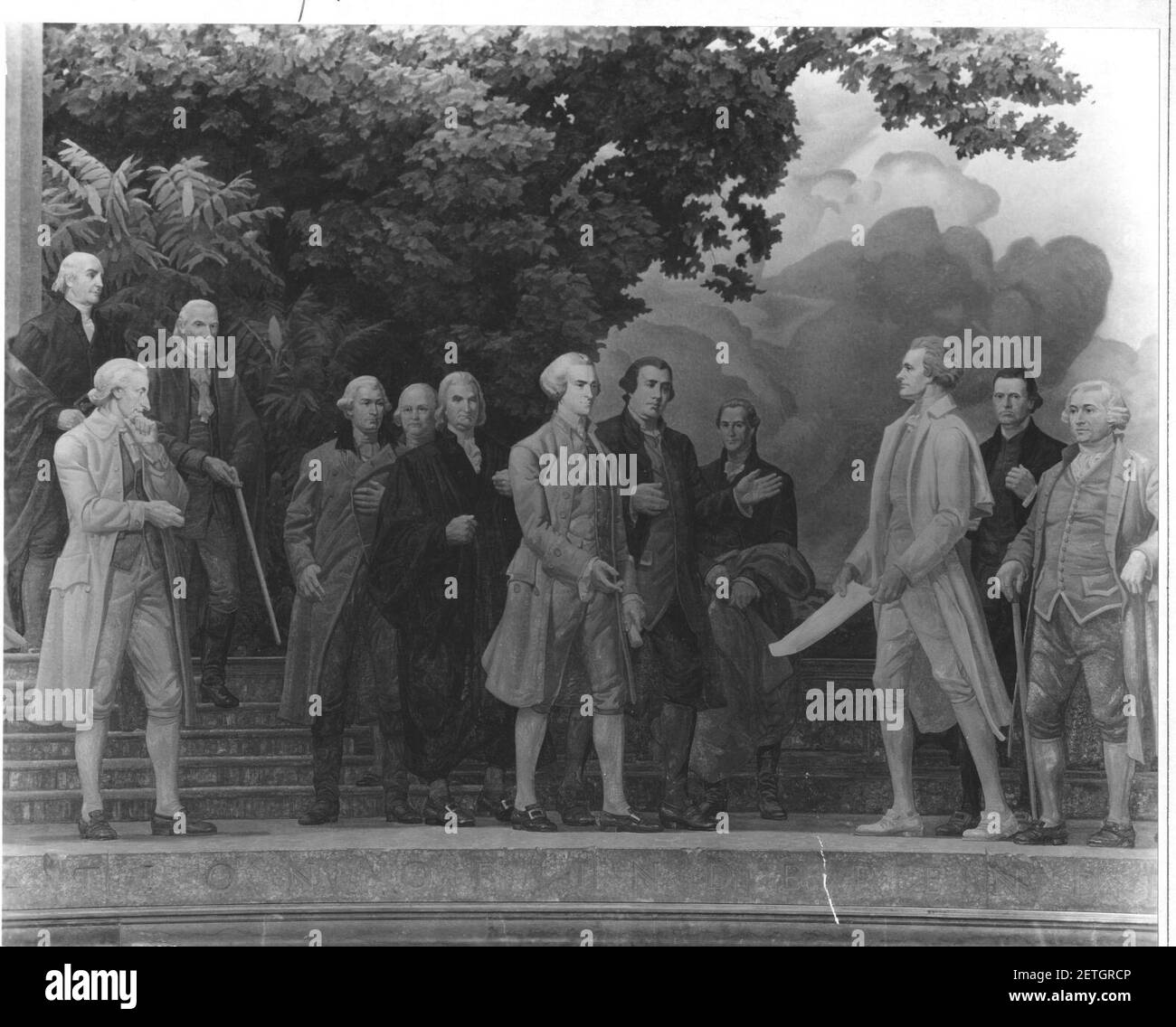 Photograph of the Center Section of the Mural, The Declaration of ...