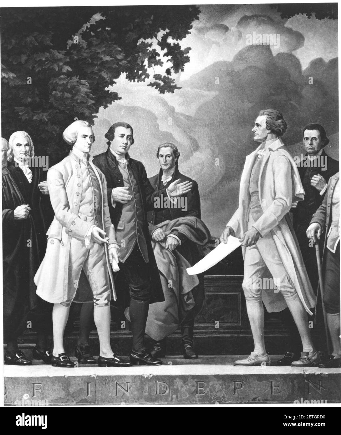 Photograph of the Center Section of the Mural, The Declaration of ...