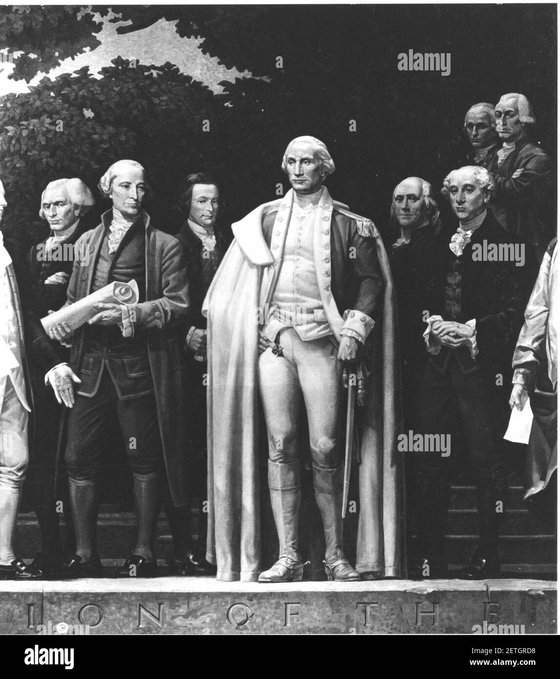 Photograph of the Center Section of the Mural, The Constitution, by ...