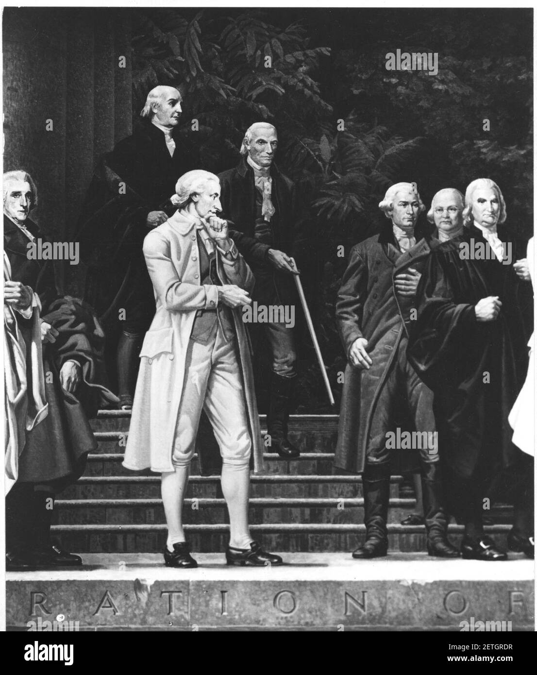 Photograph of the Center Section of the Mural, The Declaration of ...