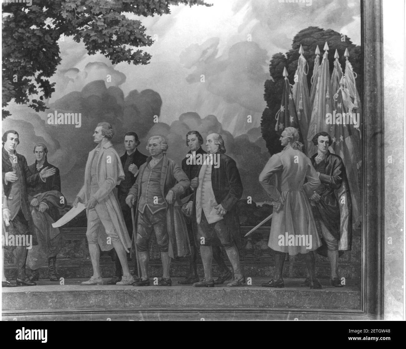 Photograph of the Right Section of the Mural, The Declaration of ...