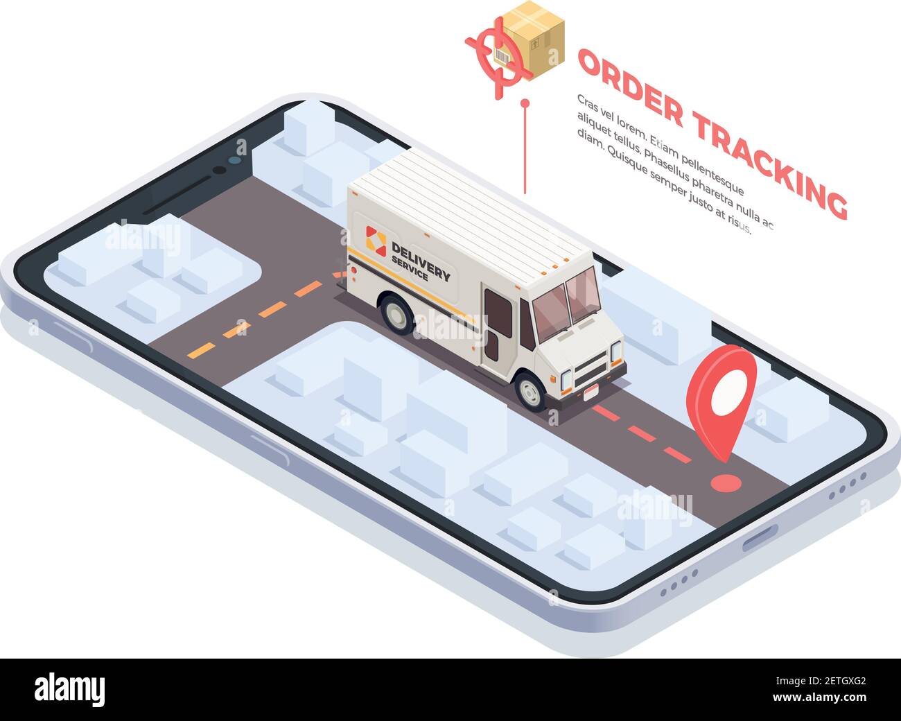 Delivery logistics shipment isometric conceptual composition with ...