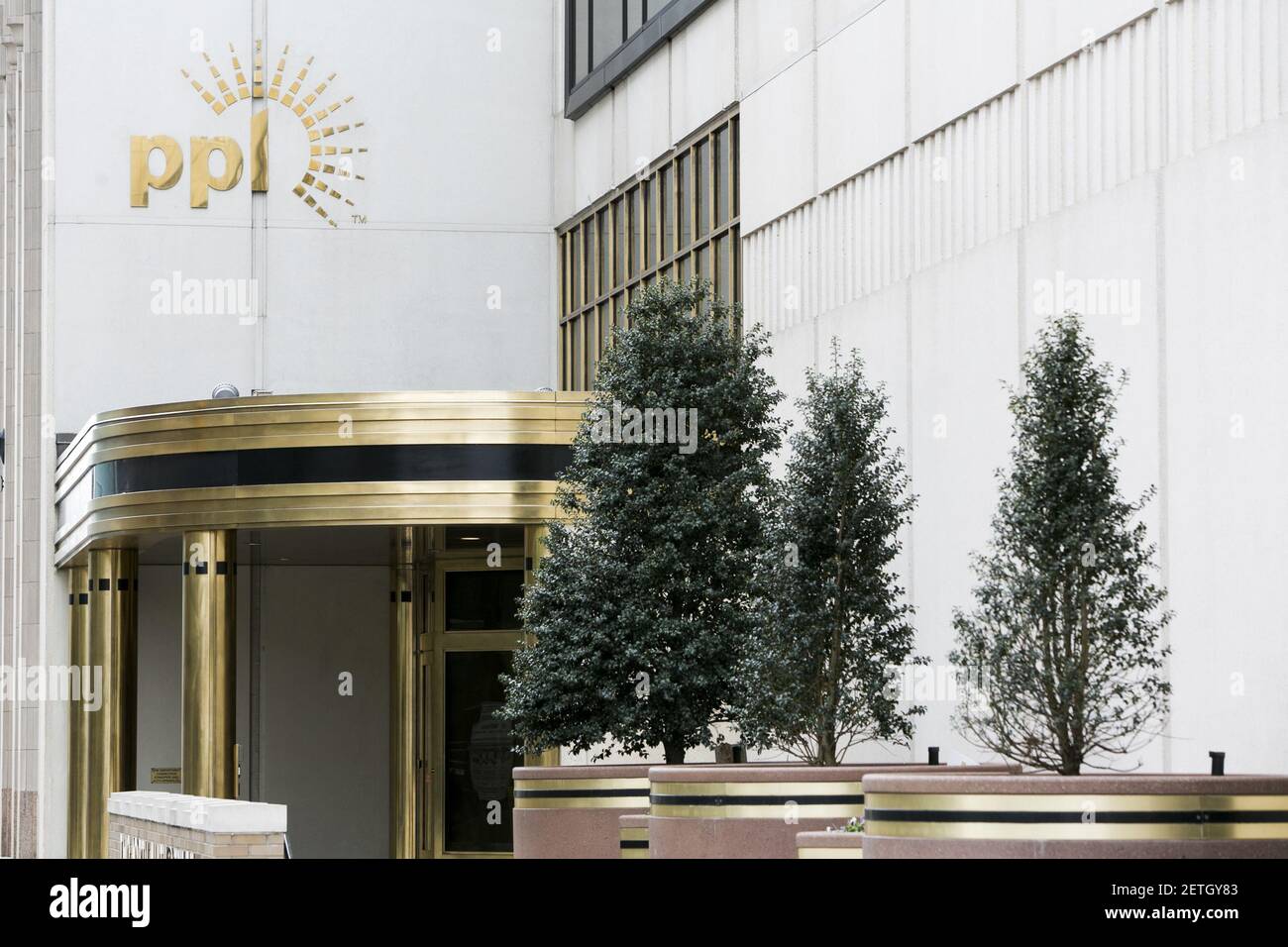 A logo sign outside of the headquarters of the PPL Corporation in ...