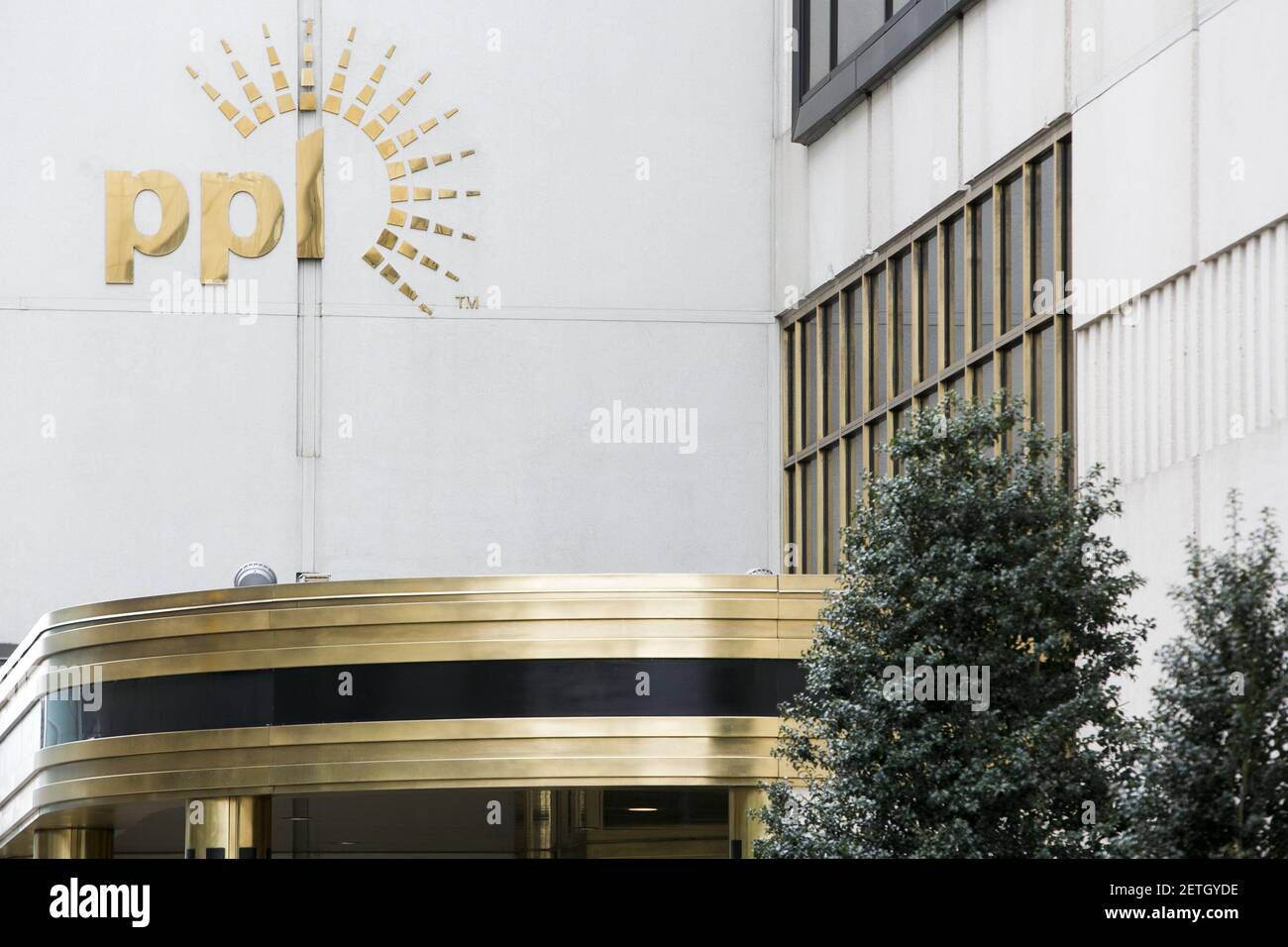A logo sign outside of the headquarters of the PPL Corporation in ...