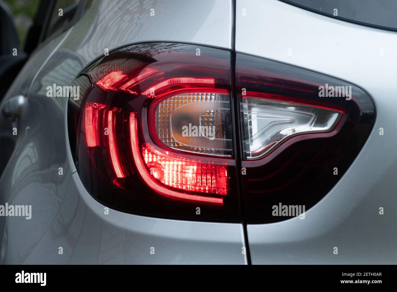 Led tail lights with 3D effect on the car Stock Photo - Alamy