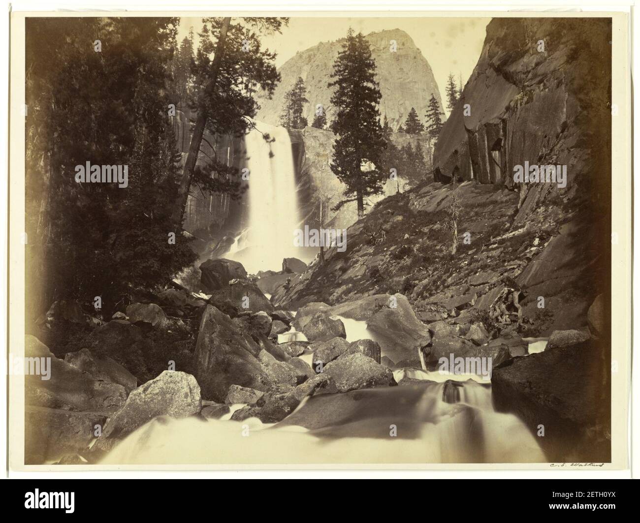 Photograph, Vernal Fall, 300 Feet, Piwyac, 1861–66 Stock Photo - Alamy