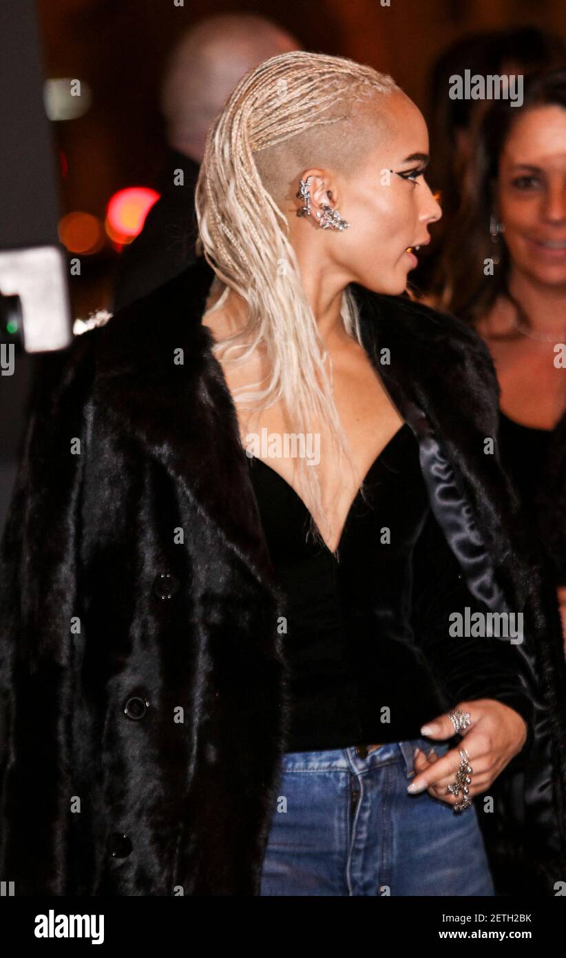 Zoe Kravitz attending the Saint-Laurent show during Paris Fashion Week ...