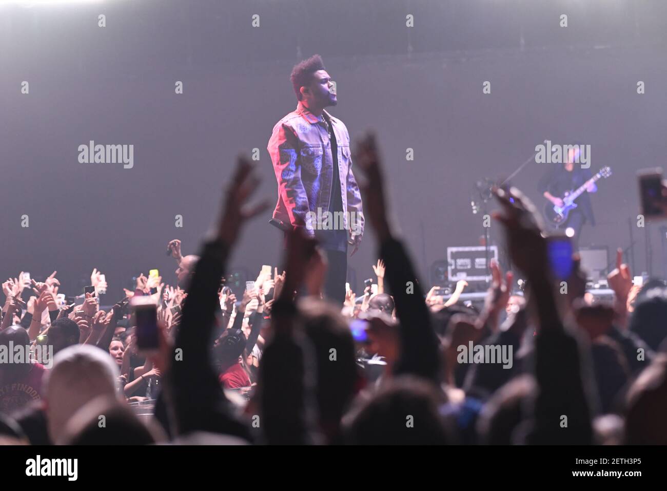 The Weeknd in concert at Paris Bercy AccorHotels Arena on February 28 ...