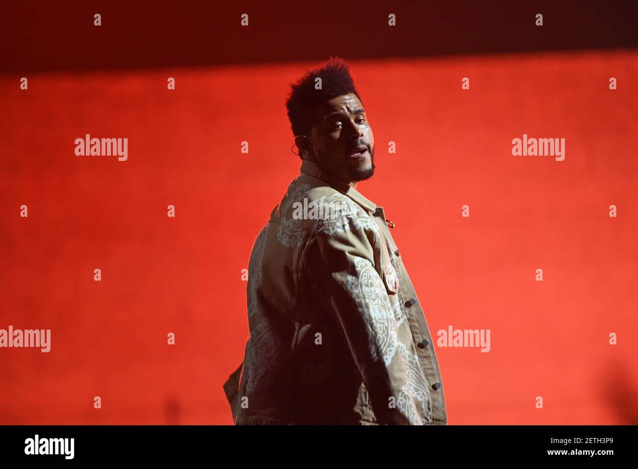 The Weeknd in concert at Paris Bercy AccorHotels Arena on February 28 ...