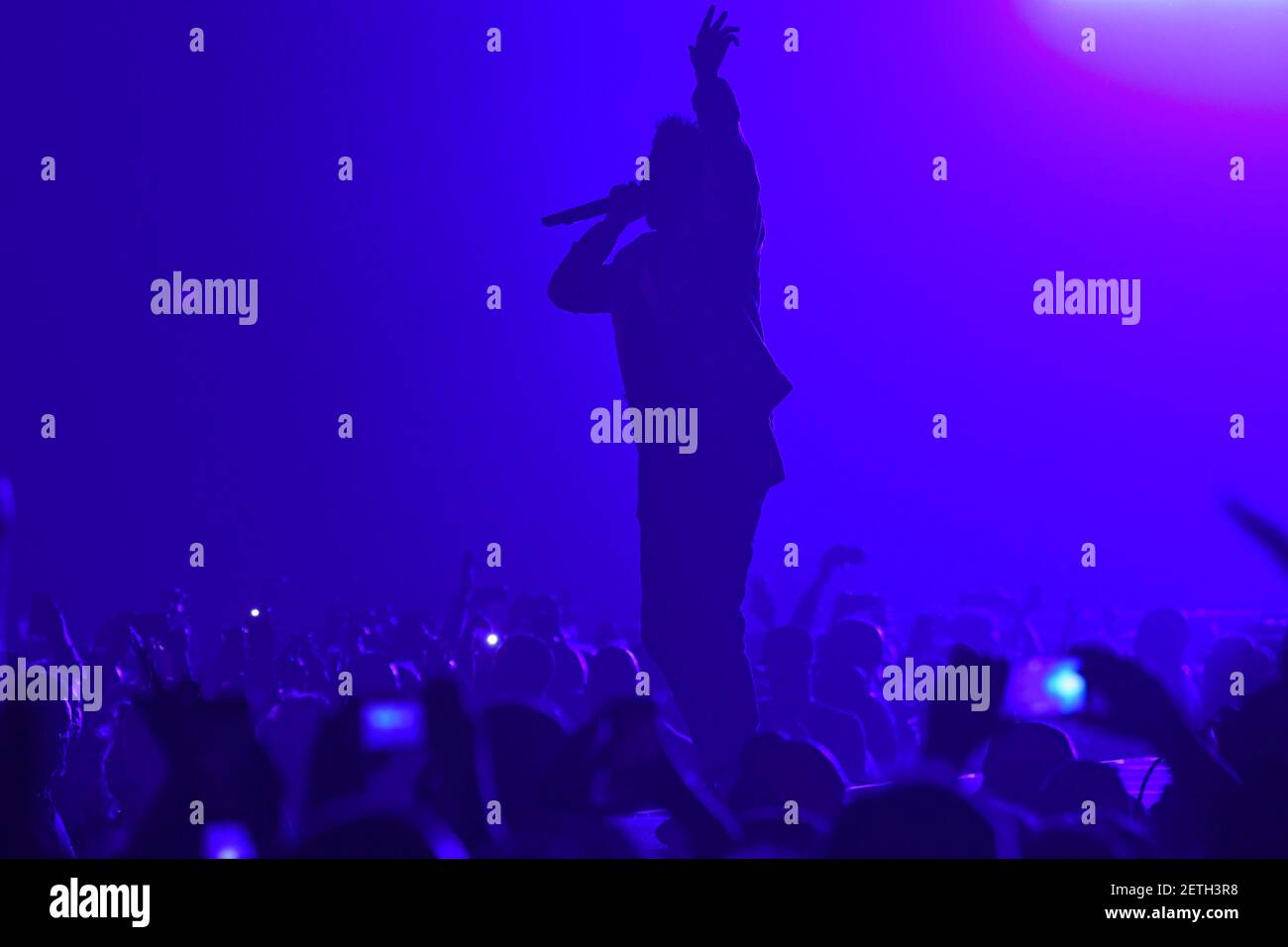 The Weeknd in concert at Paris Bercy AccorHotels Arena on February 28 ...
