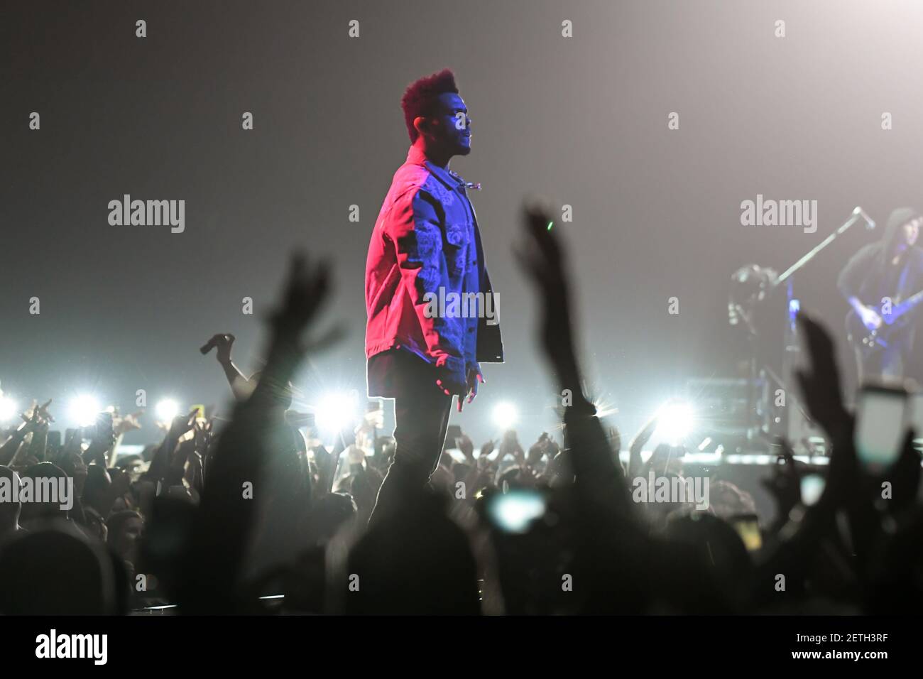 The Weeknd in concert at Paris Bercy AccorHotels Arena on February 28 ...