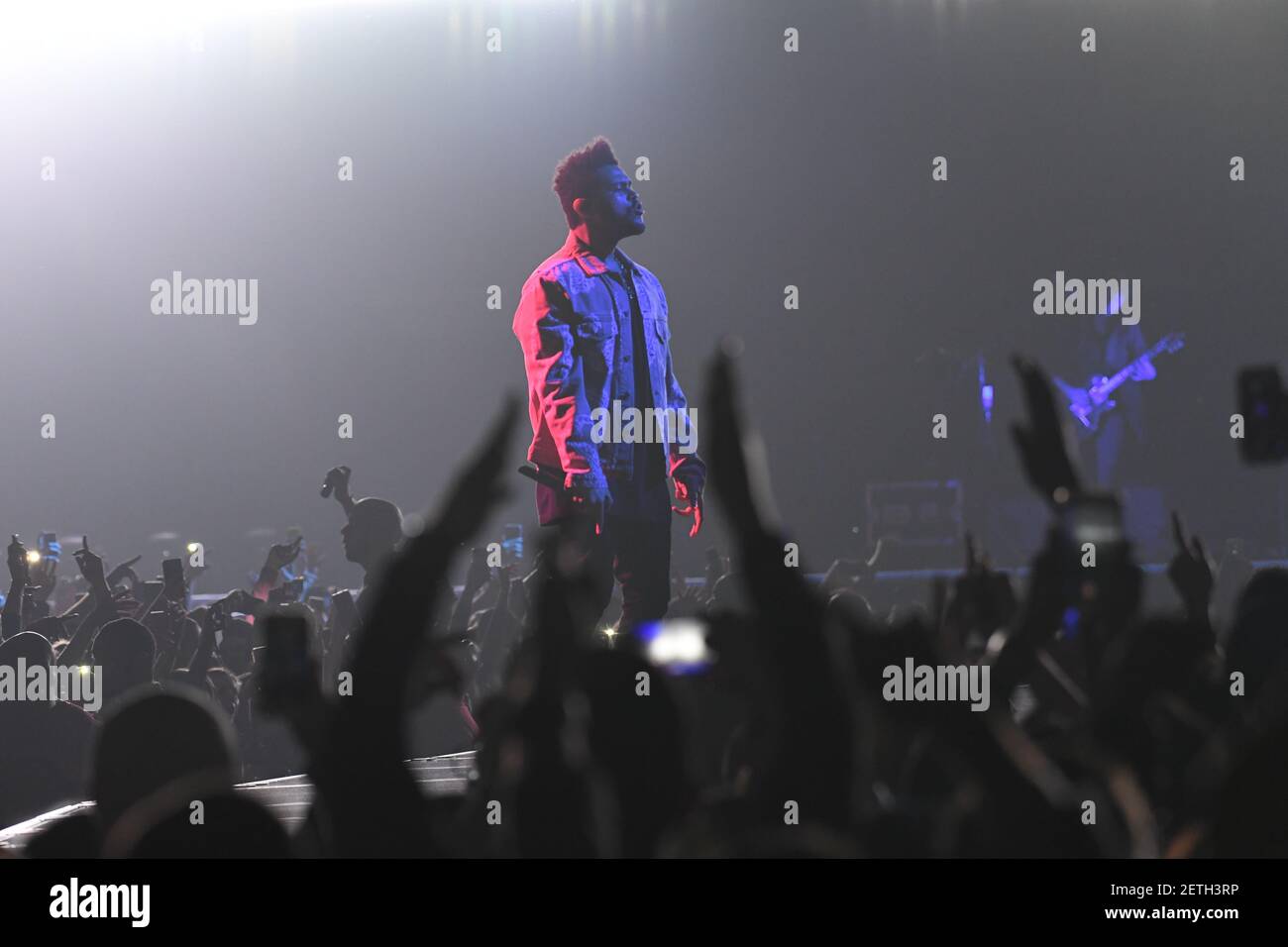The Weeknd in concert at Paris Bercy AccorHotels Arena on February 28 ...