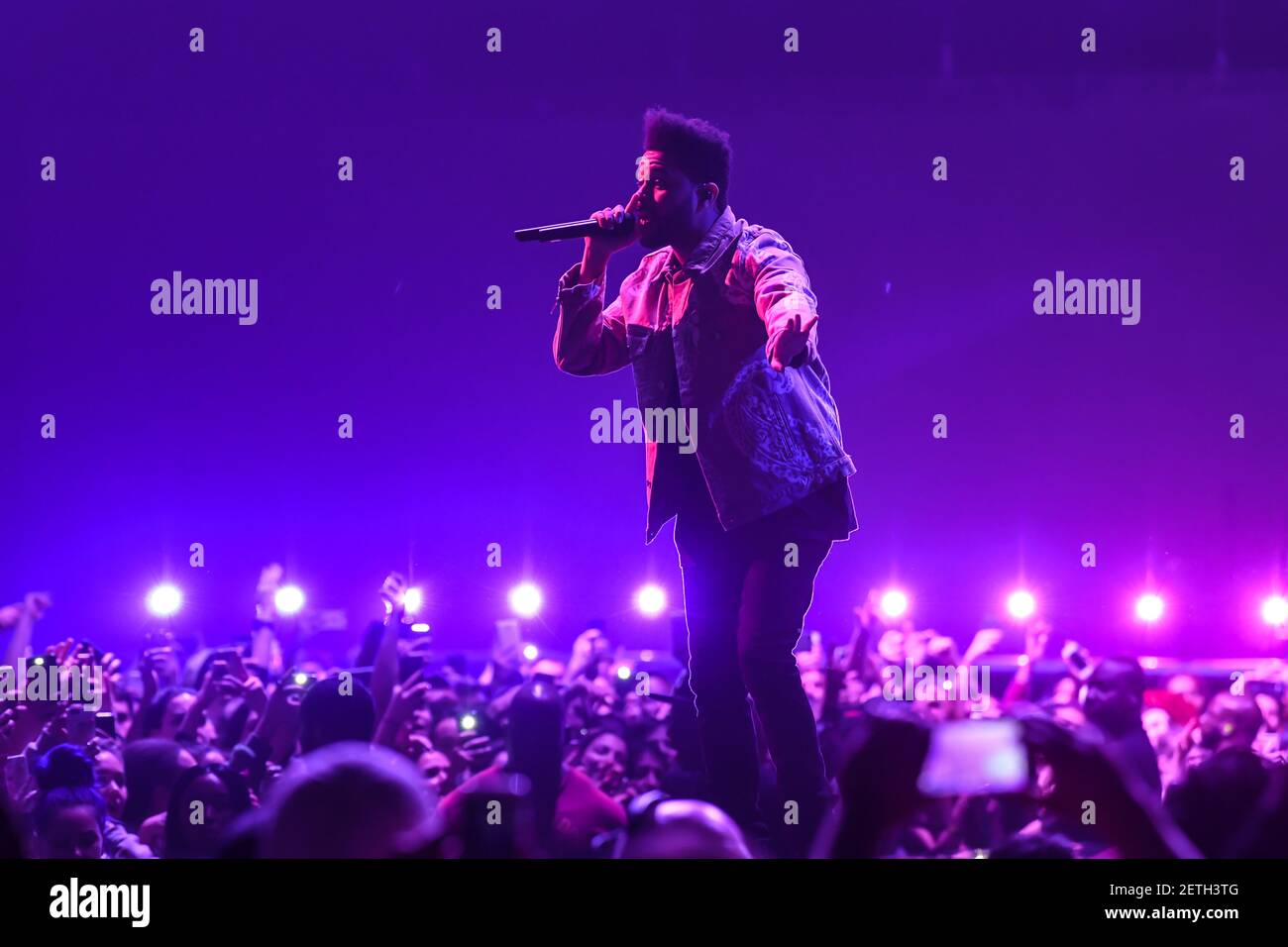 The Weeknd in concert at Paris Bercy AccorHotels Arena on February 28 ...