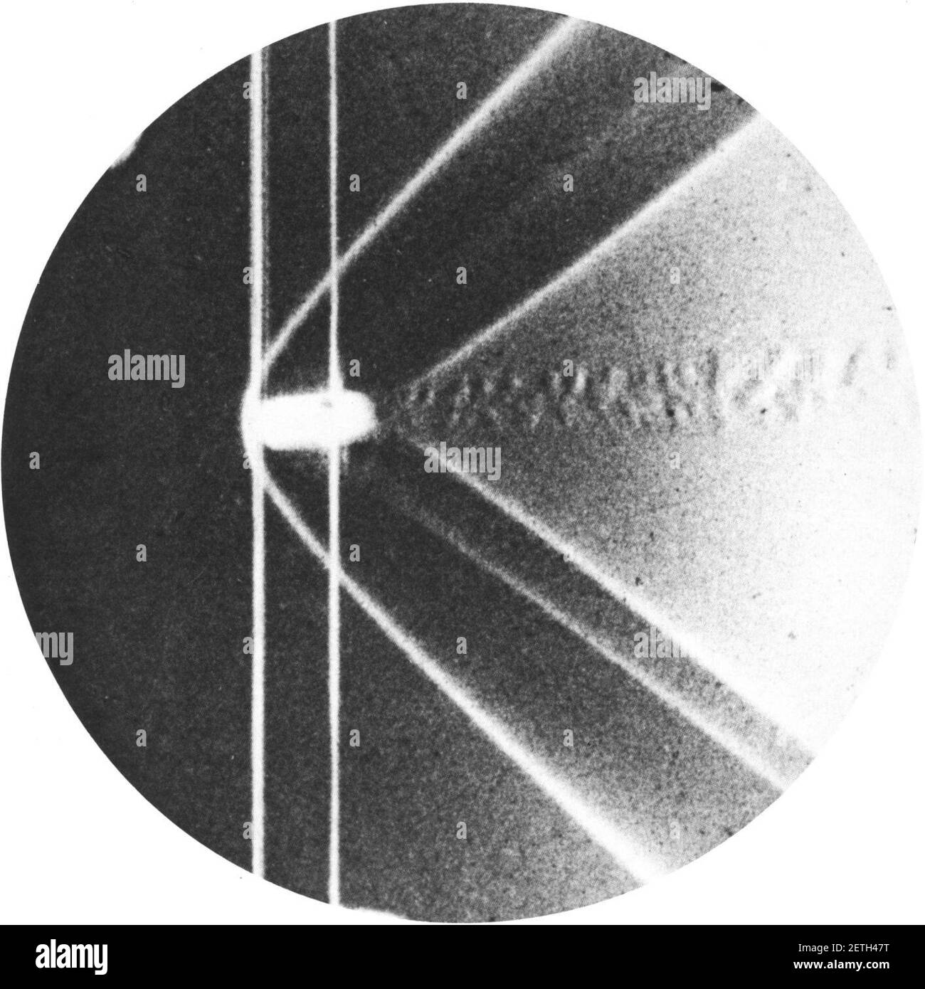 Photography of bow shock waves around a brass bullet, 1888 Stock Photo ...