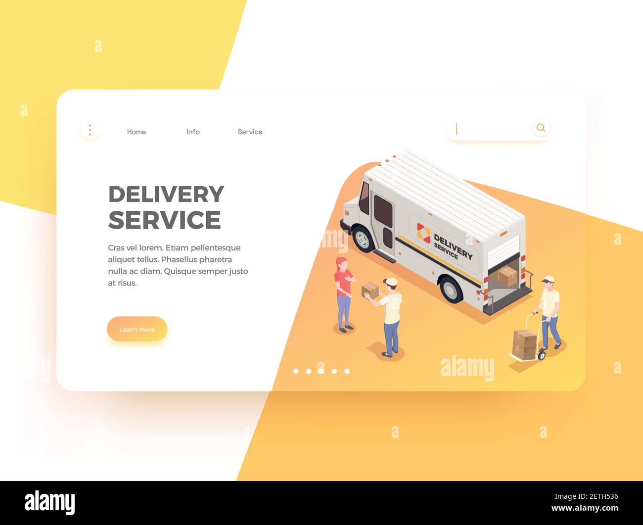 Delivery logistics shipment isometric web landing page design ...