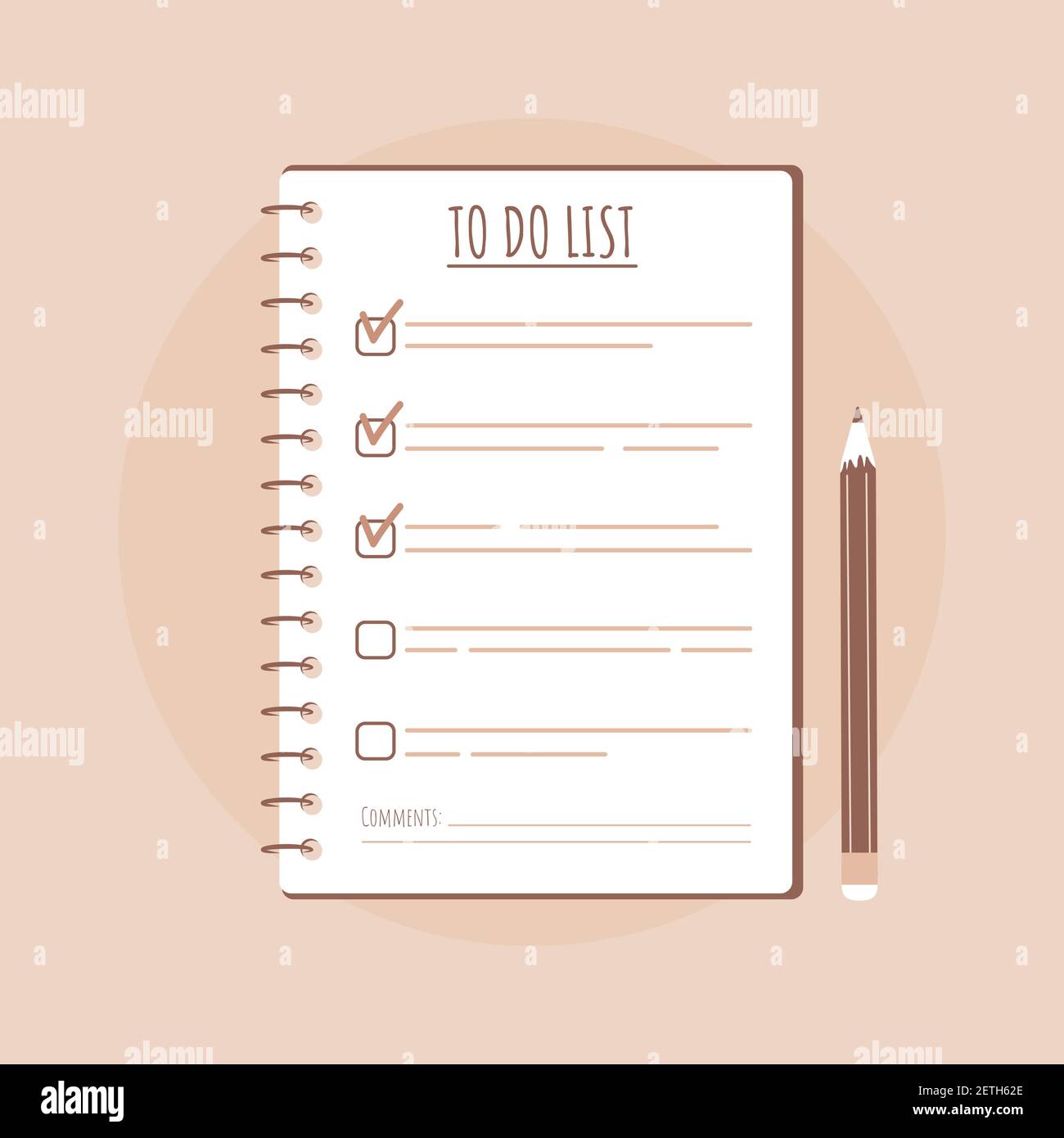 To do list on the table. Planning and organization of work. Vector ...