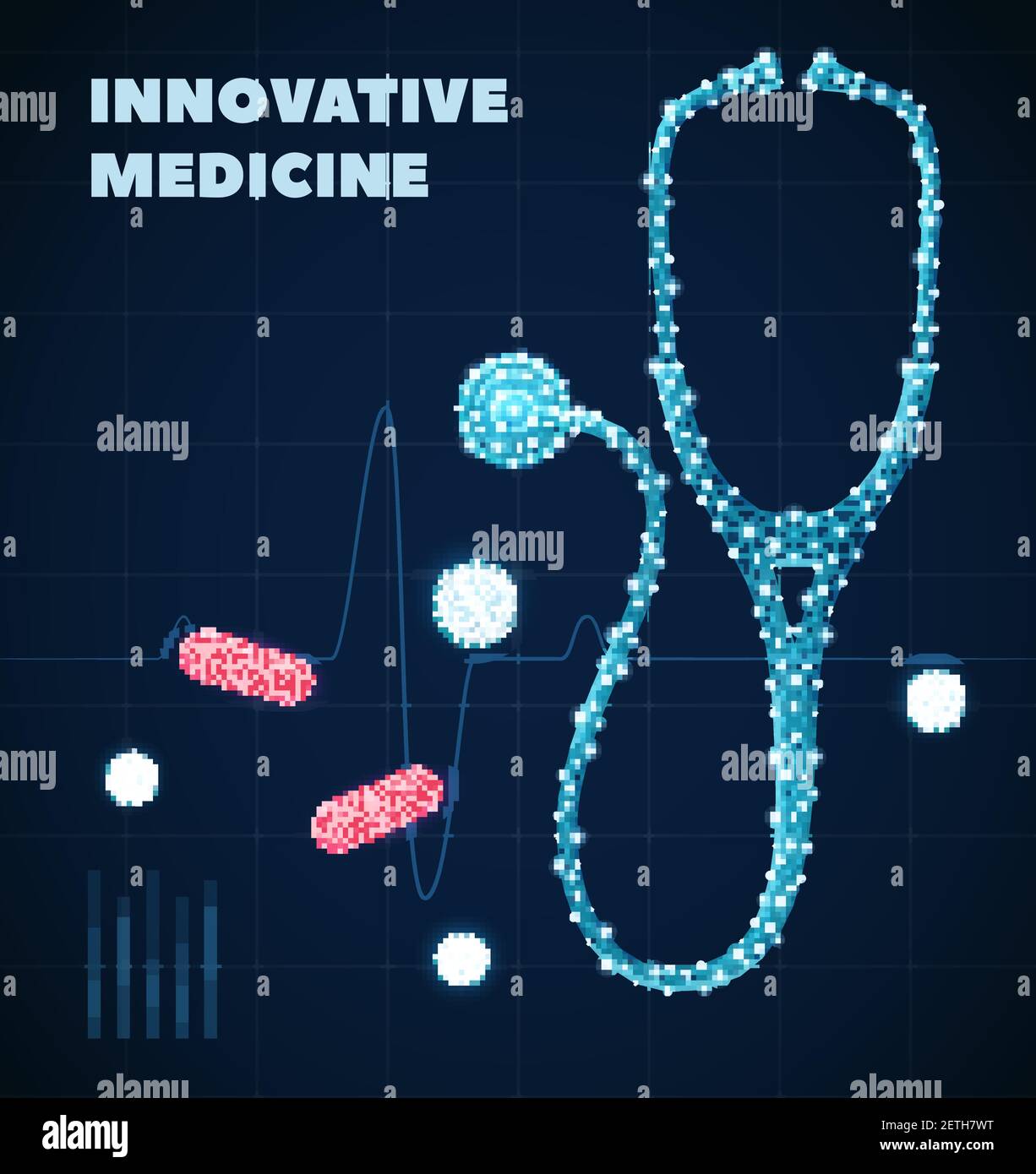 Innovative medicine poster with healthcare industry symbols realistic ...