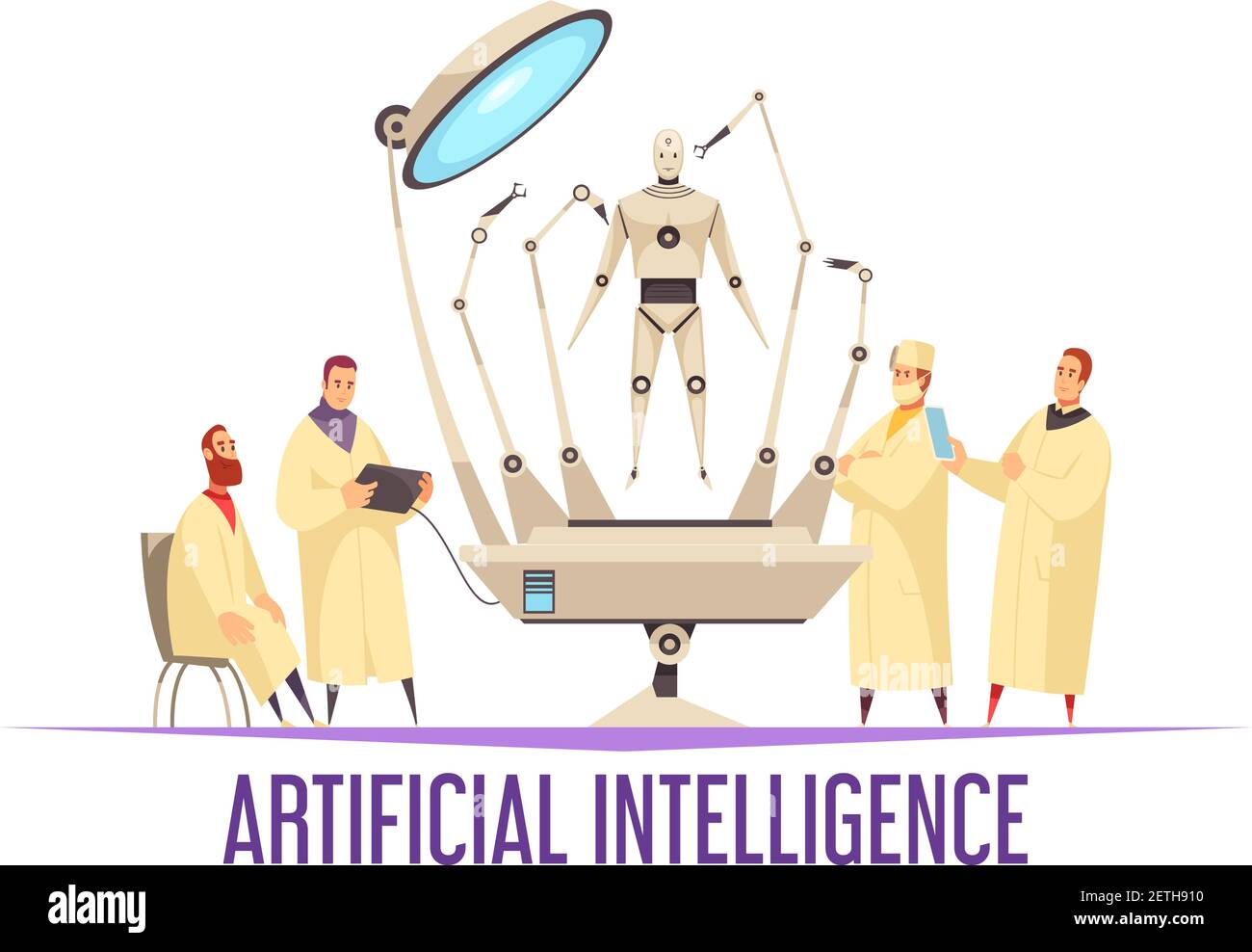 Artificial intelligence design concept with medical robot for surgery ...