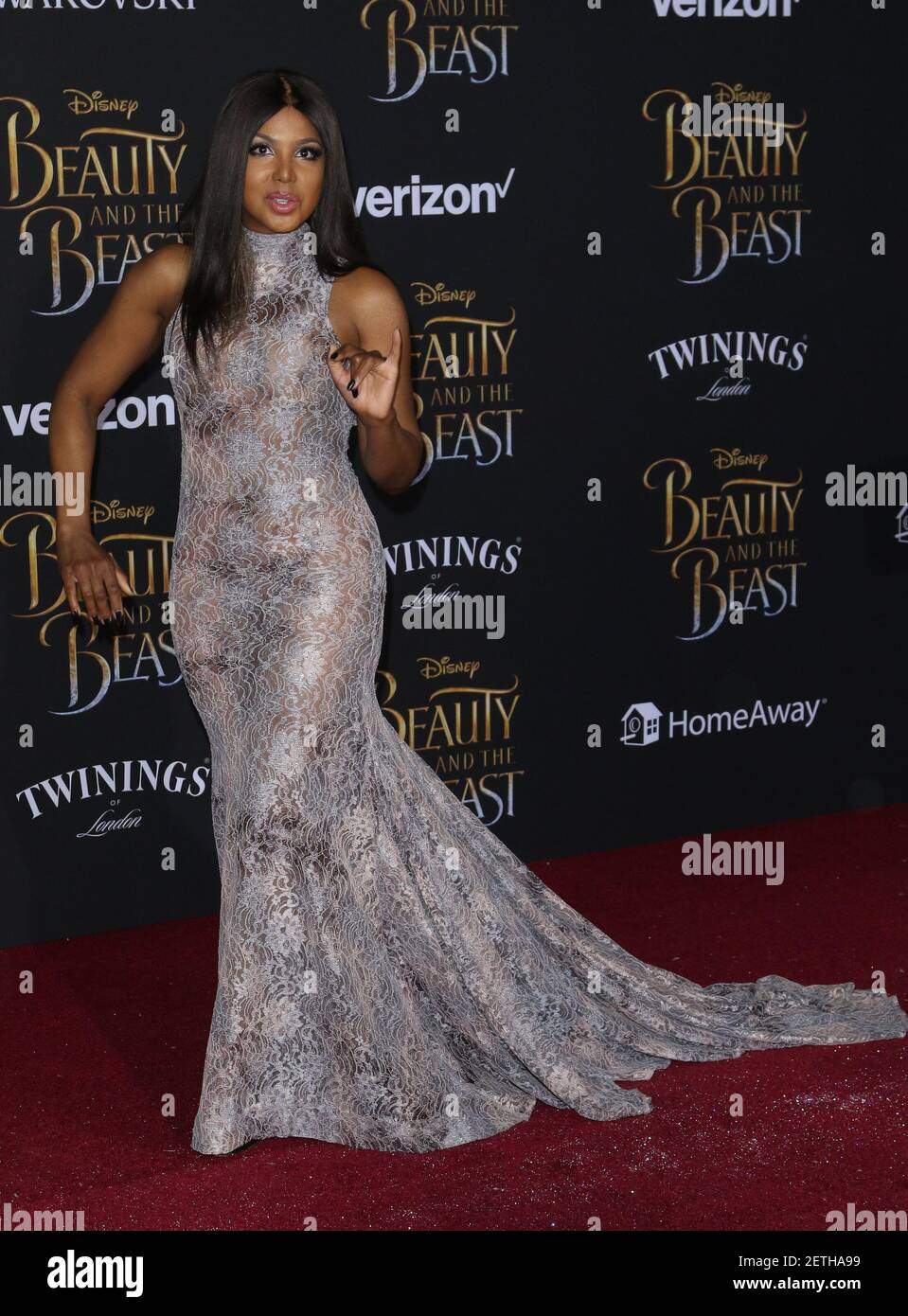 Toni Braxton at the Premiere Of Disney's 'Beauty And The Beast' held at ...