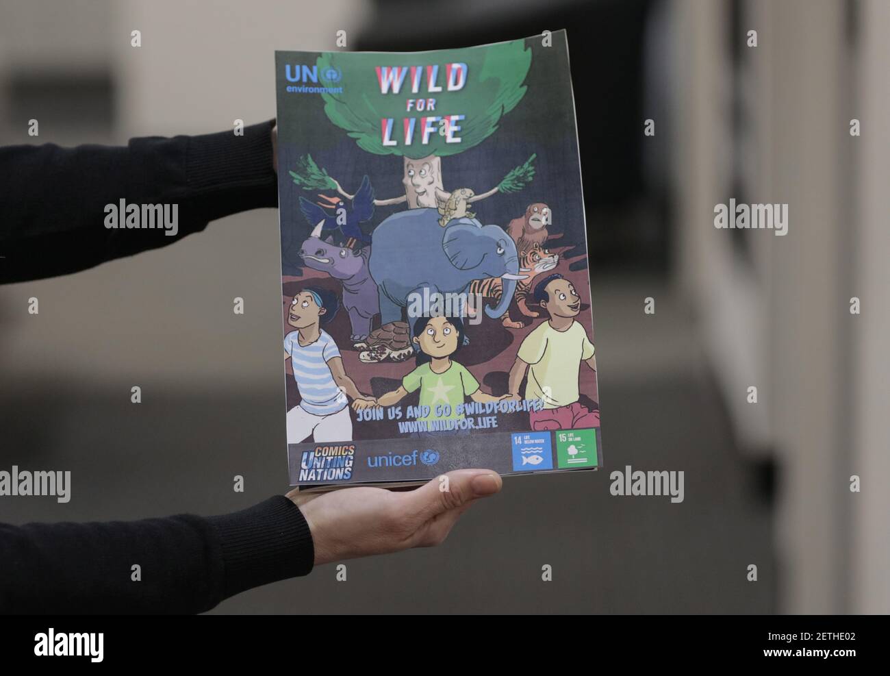 United Nations, New York, USA, 03 March 2017 - UN Comic book "Wild for ...