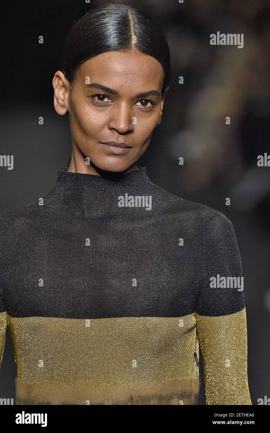 Model Liya Kebede walks on the runway during the Loewe Fashion Show at ...