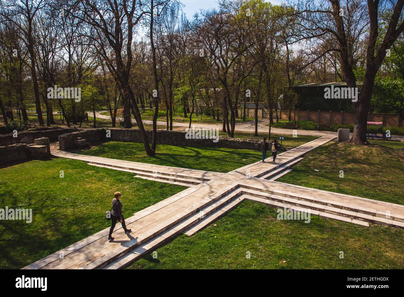 BUDAPEST, HUNGARY - APRIL 04, 2019: The ruins of an ancient Dominican ...